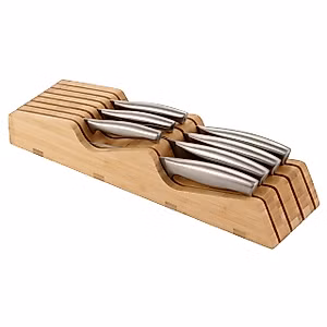 Ozeri 8-Piece Stainless Steel Knife Set, with Japanese Stainless Steel Slotted Blades,Silver