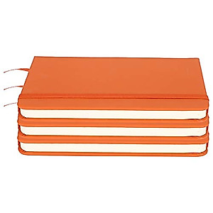 Hardcover Notepad, Artificial Pu Leather Notebook, Comfortable for Office Notes Writing Diary(orange)