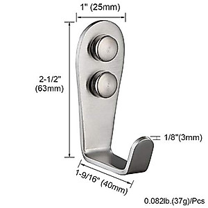 Angle Simple Robe and Towel Hook 5 PCS, SUS304 Stainless Steel Hook Pack, Bath Towel Coat Backpack Hook, Kitchen Garage Hook, Grilling Tools Hanger, Brushed Nickel