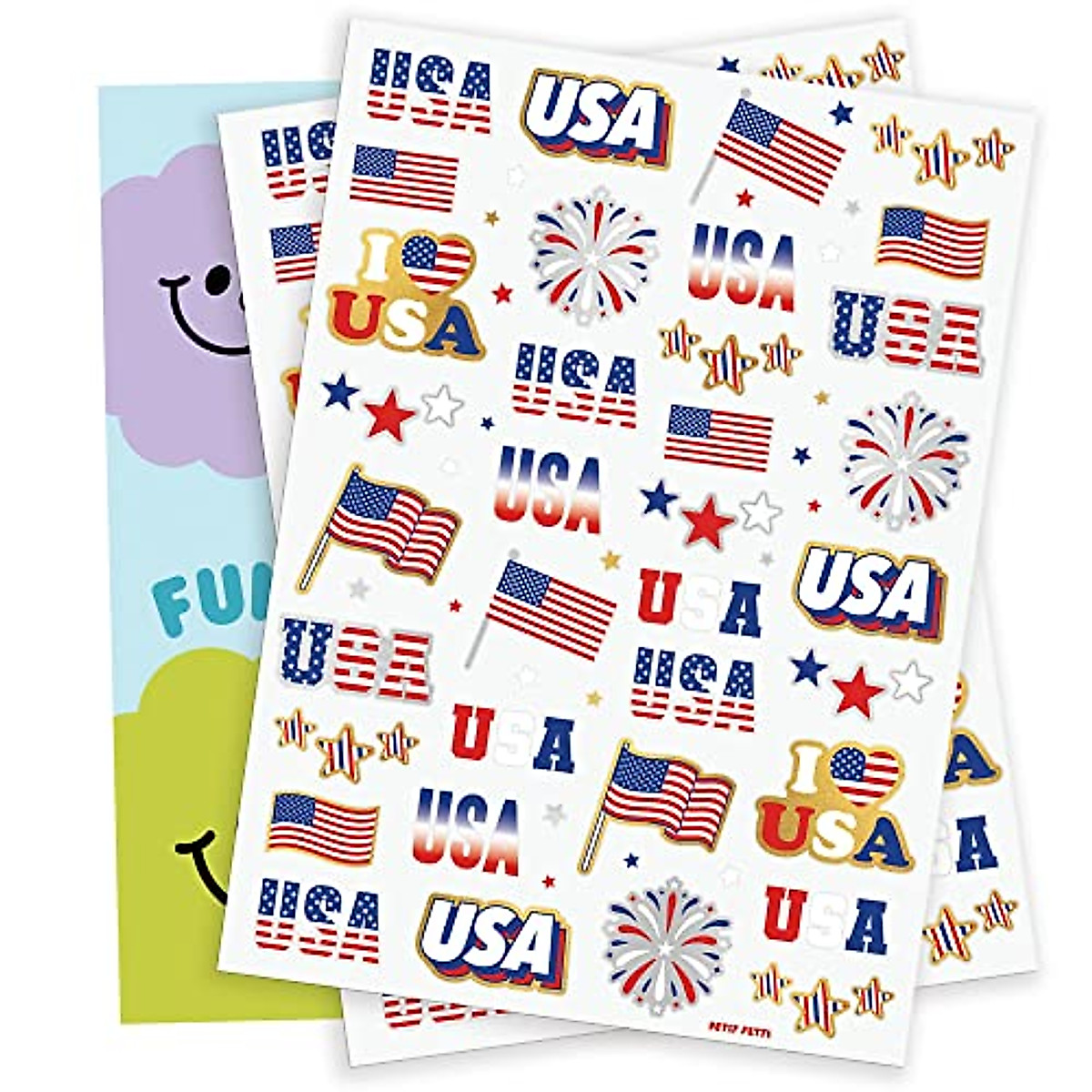 xo, Fetti Fourth of July Decorations Tattoos - 70 styles | Red White and Blue Party Supplies, 4th of July, USA Flag, Memorial Day