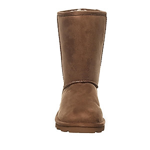 BEARPAW Women's Elle Short Vegan Hickory Size 10 | Women's Boot Classic Suede | Women's Slip On Boot | Comfortable Winter Boot