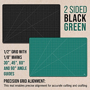 U.S. Art Supply 40" x 60" Green/Black Professional Self Healing 5-Ply Double Sided Durable Non-Slip Cutting Mat Great for Scrapbooking, Quilting, Sewing and all Arts & Crafts Projects
