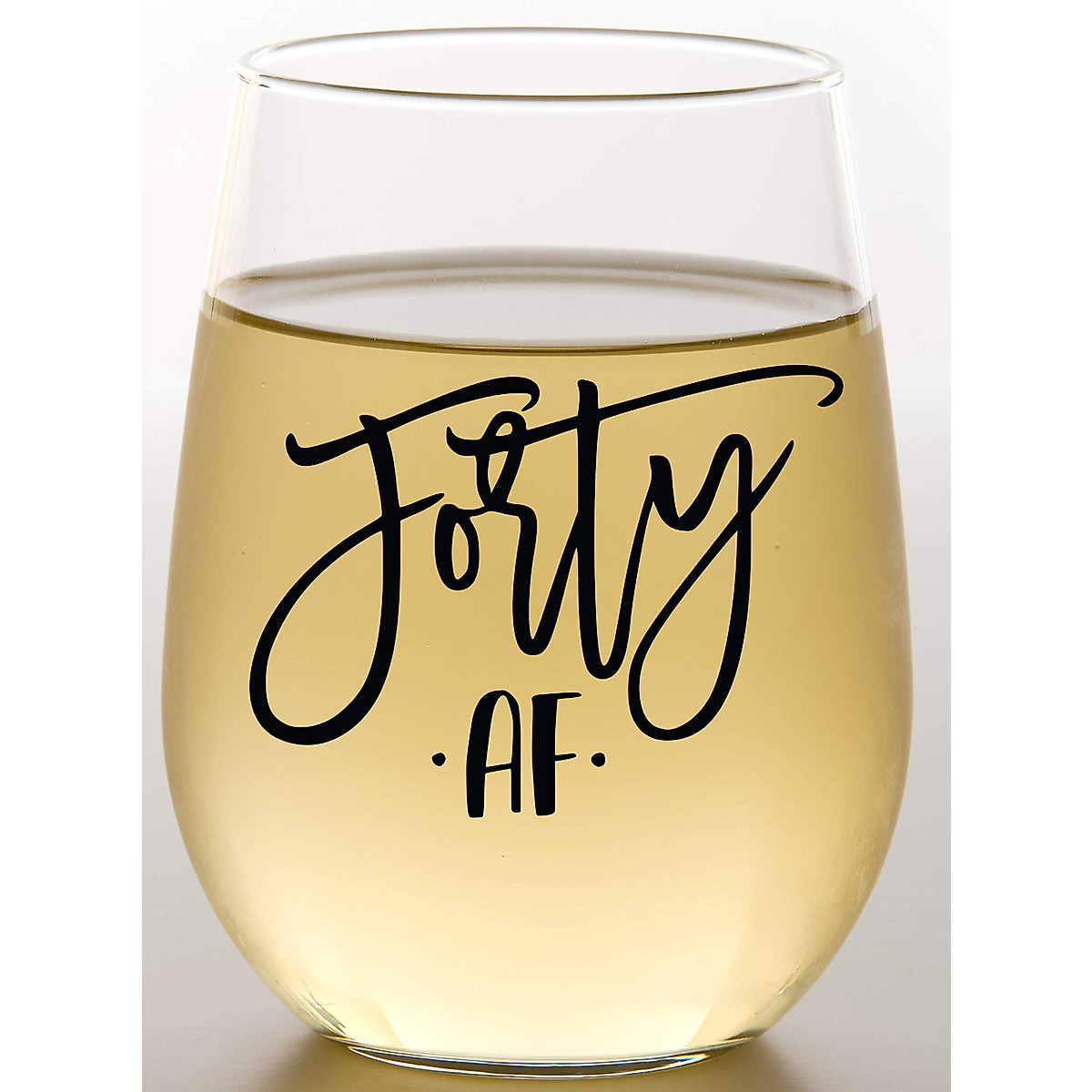 40 AF Funny Wine Glass - 40th Birthday For Women - Silly Bday For Women, Sister, Mom, Grandma, Nana, Best Friend - forty AF Birthday Wine Glass For Decorations, Anniversary, Special Events