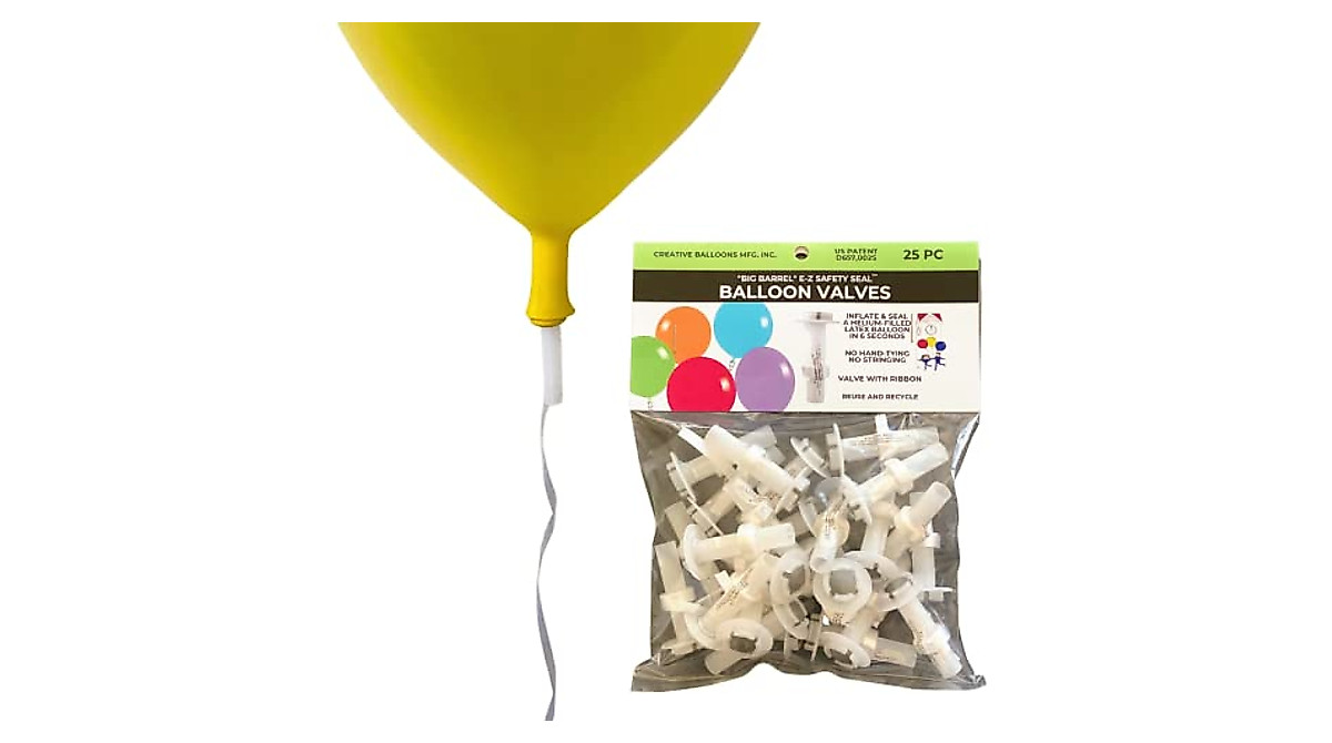 Big Barrel E-Z Safety Seal Balloon Valves - 25 Count