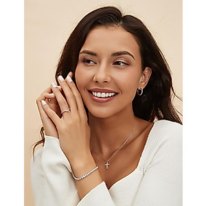 Mameloly Wedding Bands for Women Pear & Round Shaped Stackable Cubic Zirconia Half Eternity CZ Curved Engagement Rings for Her Size 7