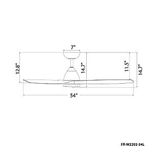 Skylark Smart Indoor and Outdoor 3-Blade Ceiling Fan 54in Brushed Nickel/Ebony 3000K LED Light Kit and Remote Control works with Alexa and iOS or Android App