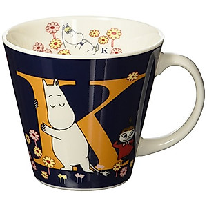 山加商店 Yamaka Shoten MM630-11K Moomin Initial Mug, K, Capacity: Approx. 11.8 fl oz (340 ml), Microwave Safe, Moomin Goods, Scandinavian, Mother's Day, Gift, Tableware, Gift, Wedding Gift, Made in Japan