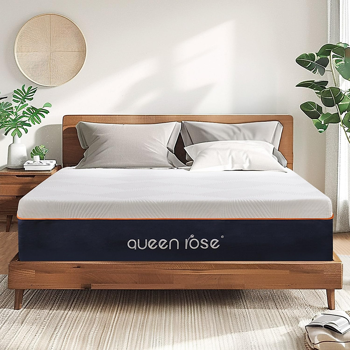 QUEEN ROSE Twin Mattress, 10 Inch Twin Memory Foam Mattress in a Box, Medium Firm Cooling Gel Twin Size Mattress for Back Pain, CertiPUR-US Certified & Fiberglass Free
