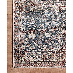 Chris Loves Julia x Loloi Jules Collection JUL-06 Denim / Spice 7'-6" x 9'-6" Area Rug