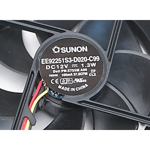 Sunon EE92251S3-D020-C99 12V 3-Pin 92mm x 92mm x 25mm Rear Case Computer Cooling Fan