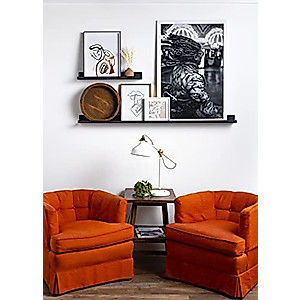 Infinite Design Floating Metal Wall Shelf – Minimalist Premium Floating Shelves MADE IN USA | Easily Mounted, Perfect Floating Shelf for your Living Room, Kitchen, Bathroom or Bedroom | Black, 48 Inch