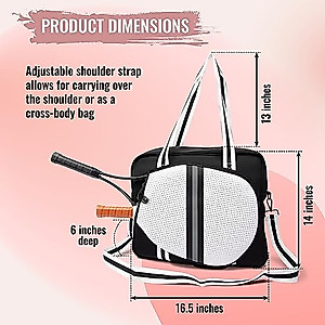 ONE FOUR ALL Pickleball Bag | Tennis Bag | Premium Pickleball Bags for Women | Luxury Tennis Bags for Women | XL Tennis Racket Bag | Neoprene Waterproof Tennis Racket Bag