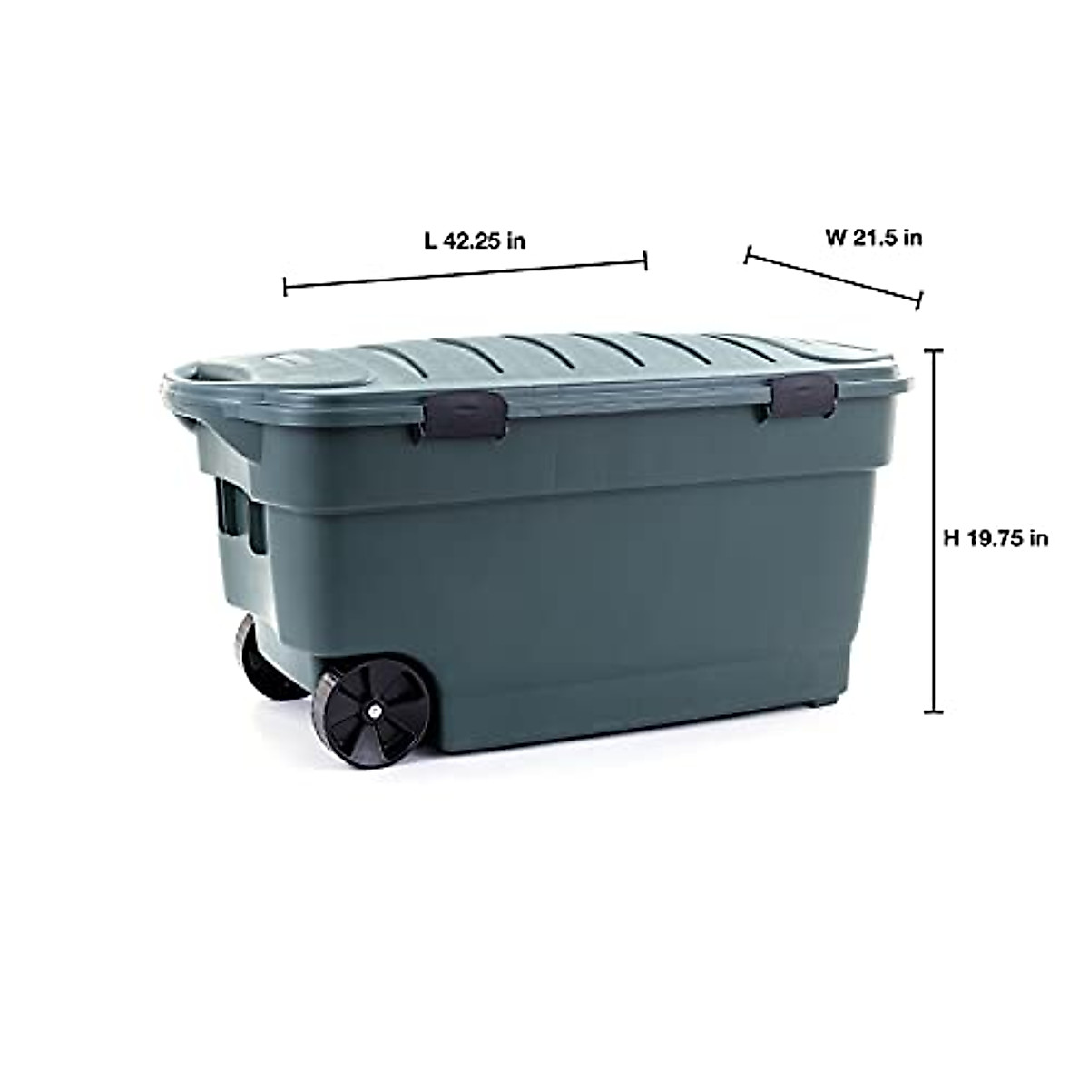 Rubbermaid ECOSense Wheeled Storage Totes, 40 Gal Pack of 2, Durable and Reusable Bins with Latching Lids for Garage or Home Organization, Made From Recycled Materials