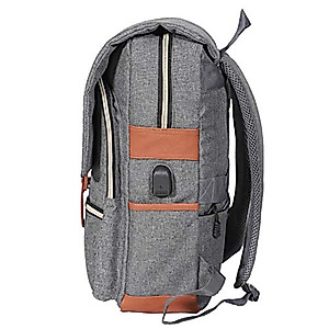 Rockland Heritage USB Laptop Backpack, Grey, Large