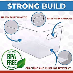 Clear Plastic Storage Bins with Lids, Perfect for Pantry Organization and Storage or Kitchen Organization, Fridge Organizer Plastic Bins, Pantry Organizer and Storage Bins, Cabinet Organizers