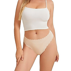 Fyndoria Thongs for Women 6 Pack, Seamless Thong Underwear for Womens No Show, Stretch Comfort Breathable Low Rise Sexy Panties Large