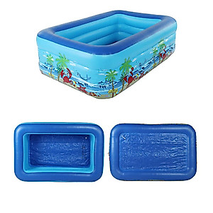 PVC Inflatable Swimming Pool Children Adult Square Bathing Tub Outdoor Garden Home 1.8M/3