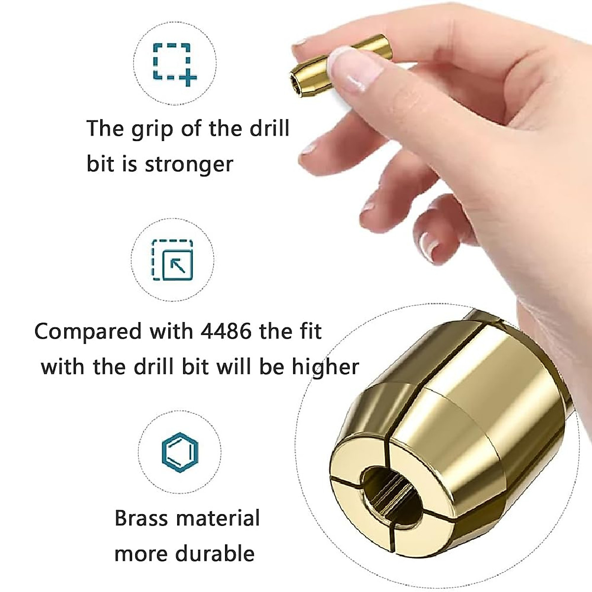 Drill Chuck Collet Set for Dremel Accessories for Dremel Drill Bits, with Quick Change Adapter and Rotary Drill Nut Tool – 1/32" to 1/8" Shank Size Replacement Kit (Set 1)