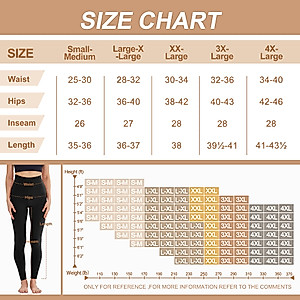High Waisted Leggings for Women - Buttery Soft Tummy Control Yoga Pants for Workout, Running - Reg & Plus Size, Large-X-Large (Black）