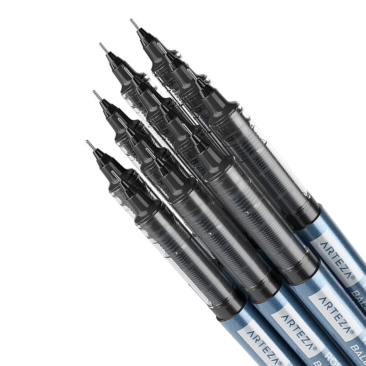 ARTEZA Rollerball Pens Fine Point, Set of 20 Black Liquid Ink, Extra Fine 0.5 mm Needle Tip Pen, Make Precise Lines