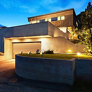 T-SUNUS Solar Garden Spotlight Outdoor, 4-in-1 Solar Spot Lights IP65 Waterproof 9.8ft Cable, 5W Separated Solar Panel, Auto On/Off for Tree Patio Yard Driveway Pathway Pool Area(Warm White 3000K)