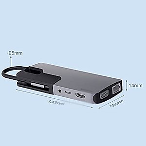 SXYLTNX USB C HUB TypeC to USB 3.0 HUB HDMI-compatibe VGA Adapter 3 Dock 3.5mm Audio RJ45 Adapter