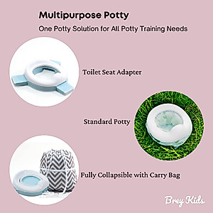 Portable Travel Potty for Toddler Kids 3-in-1 in Blue - Light, Easy with Stylish Carry Bag by Brey Kids