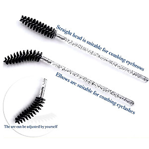 300Pcs Disposable Eyelash Mascara Brushes for Eye Lashes Extension Eyebrow and Makeup for Eye Lash Extension, Eyebrow and Makeup Crystal 6 Colors(Colorful)