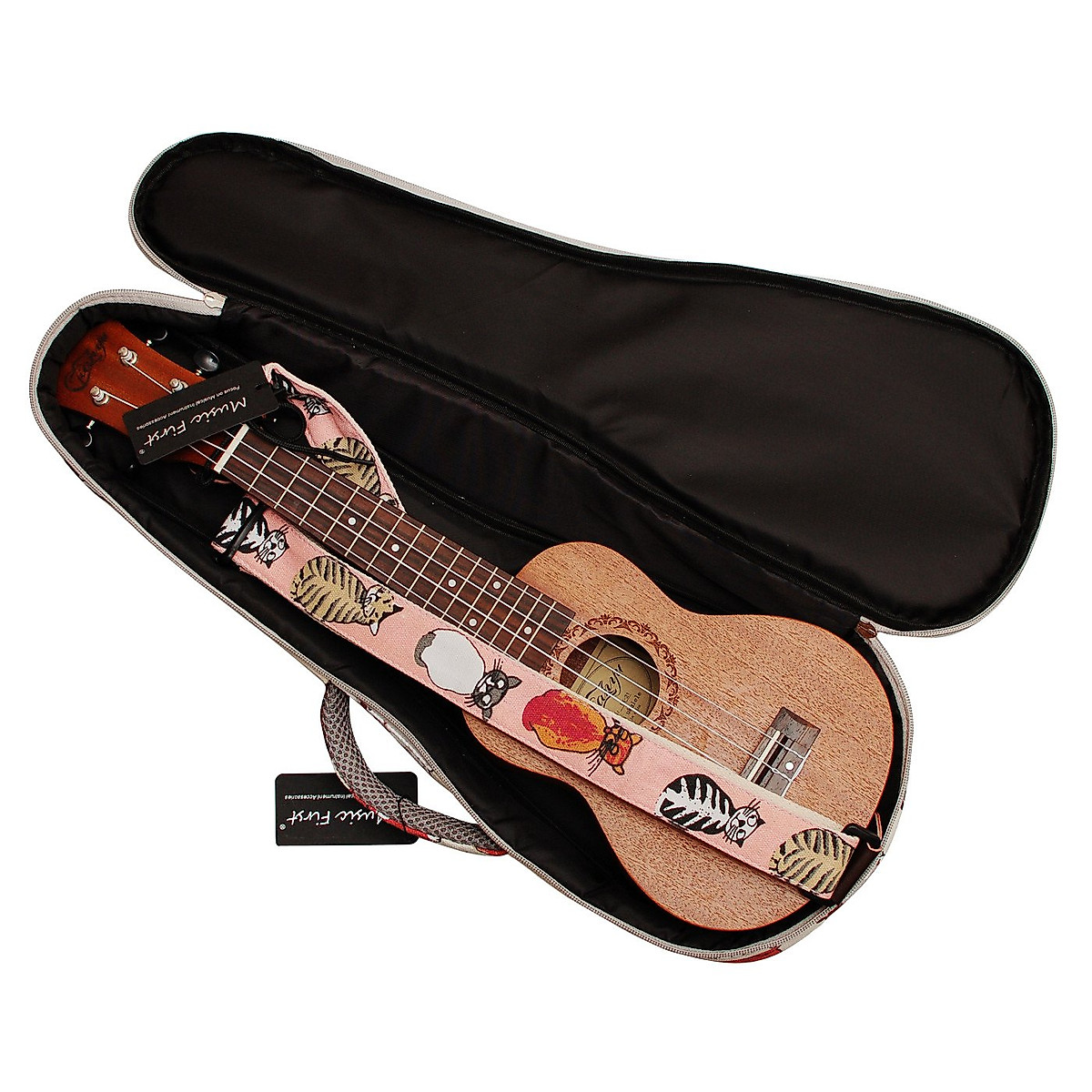 MUSIC FIRST Canvas 21“ Soprano "MR DOG" ukulele case ukulele bag ukulele cover, Original Design.