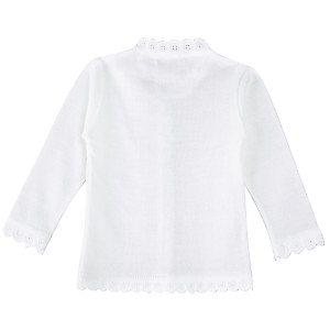 Lilax Baby Girls' Little Hearts Knit Cardigan Sweater 12M White