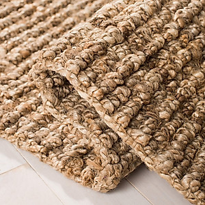 SAFAVIEH Natural Fiber Collection Runner Rug - 2' x 12', Natural, Handmade Chunky Textured Jute 0.75-inch Thick, Ideal for High Traffic Areas in Living Room, Bedroom (NF447A)