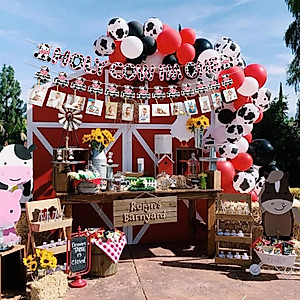 Cow 1st Birthday Decorations, include Holy Cow I'm One Banner, Cow Monthly Photo Banner, Farm Animals Cow First Birthday Party Decorations for Girls First Birthday Party Supplies