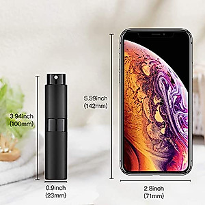 Tekson Travel Perfume Atomizer Refillable 8ml (5 PCS), Travel Cologne Sprayer Mini, Perfume Bottle Empty Small (5 Colors)