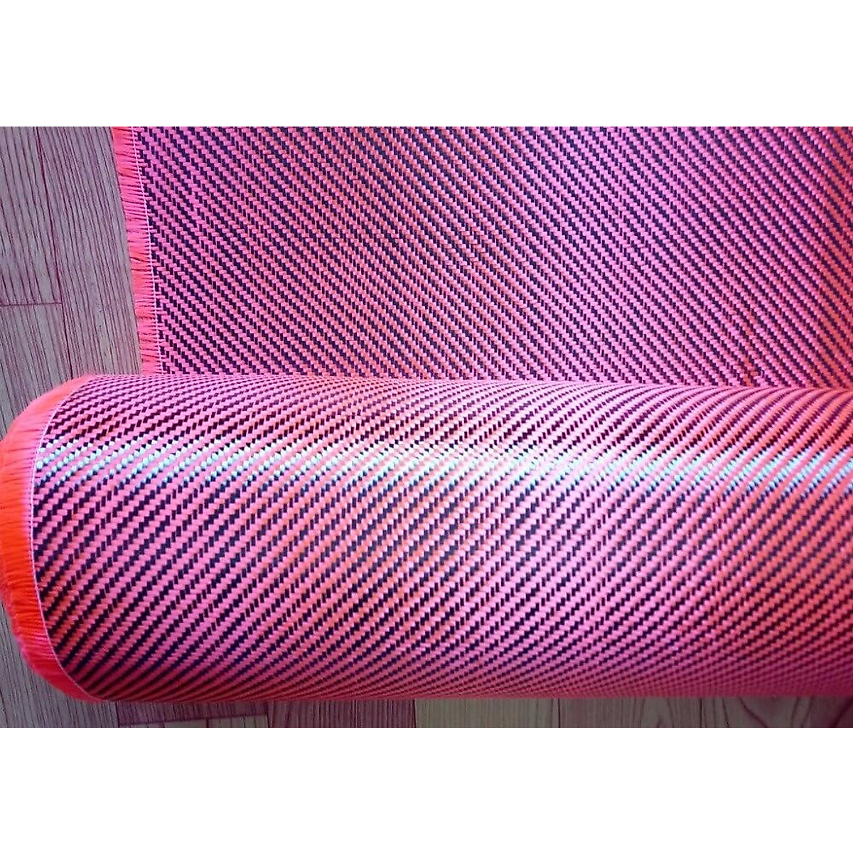 GatherTOOL 1PC Carbon Aramid Fiber Hybrid Fabric Cloth 50cm Width and 100cm Length Orange Twill Weave 190gsm