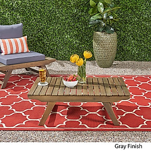 Christopher Knight Home Kailee Outdoor Wooden Coffee Table, Gray Finish