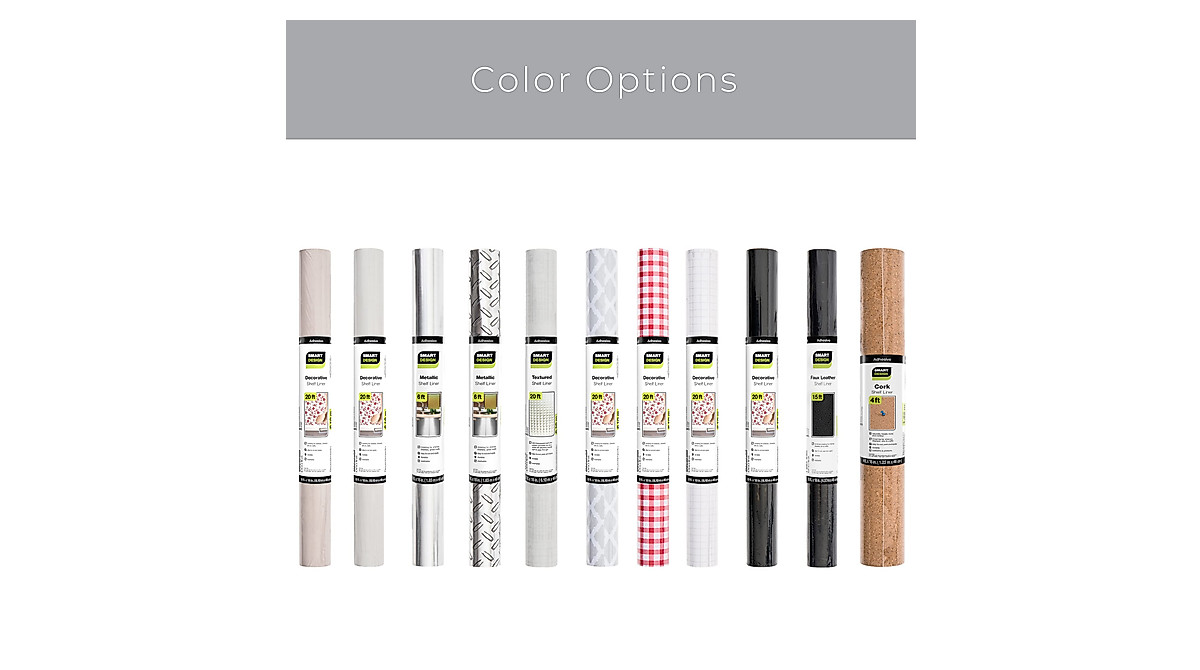 Smart Design Adhesive Shelf Liner - Stylish 18x20 ft Peel & Stick Vinyl