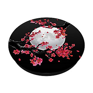 Moonlight Japanese Floral Sakura Night Moon Cherry Blossom PopSockets PopGrip: Swappable Grip for Phones & Tablets