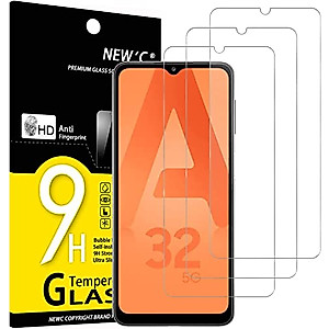 NEW'C [3 Pack] Designed for Samsung Galaxy A32 5G Screen Protector Tempered Glass, Case Friendly Ultra Resistant