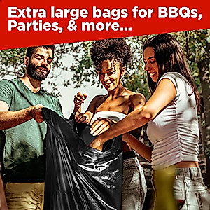ToughBag 44 Gallon Commercial Trash Bags, 38x46” (100 COUNT) – 39, 40, 42 Gallon Contractor Bags, Black Garbage Bags, Trash Can Liners for Custodians, Landscapers, and Contractors - Made in USA