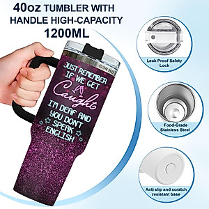 34HD 40oz Insulated Tumbler with Handle – Partners in Crime Birthday Gift for Best Friends or Sisters – Funny Stainless Steel Travel Mug – Keeps Drinks Hot or Cold – Fun Bar Night Quote Design