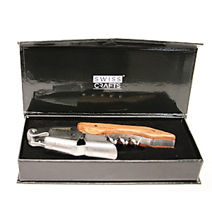 Swiss Crafts Wine Opener, Bottle Opener, Waiters Corkscrew, Wine Key and Foil Cutter, Professional All in One Bottle Opener and Foil Cutter