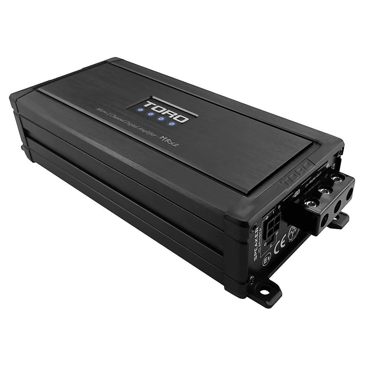 TORO TECH – MRx2, 110w x 2 RMS @ 4 Ohm – 150w x 2 RMS @ 2 Ohm Micro Sized Multi Channel Car Amplifier, Sound Quality Class D Design, Built-in Auto Sensing Turn-On, Full Range or Subwoofer Speaker