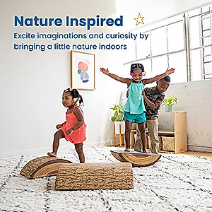 ECR4Kids SoftZone Tree Log Climber Set, Balance Builders, Chocolate, 3-Piece