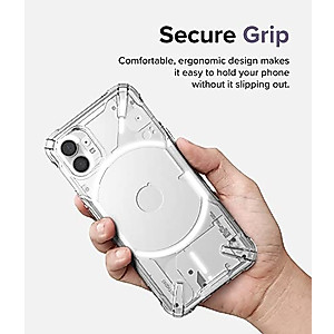 Ringke Fusion-X [Anti-Scratch Dual Coating] Compatible with Nothing Phone 1 Case, Transparent Augmented Bumper Shockproof Cover Designed for Nothing Phone (1) - Clear