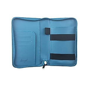 Phone Charging Passport Holder with Removable Fast Charging Power Bank that holds money, cards, phone, travel docs- RFID Blocking - Compatible with All Phones - Travel Accessories (Cerulean)