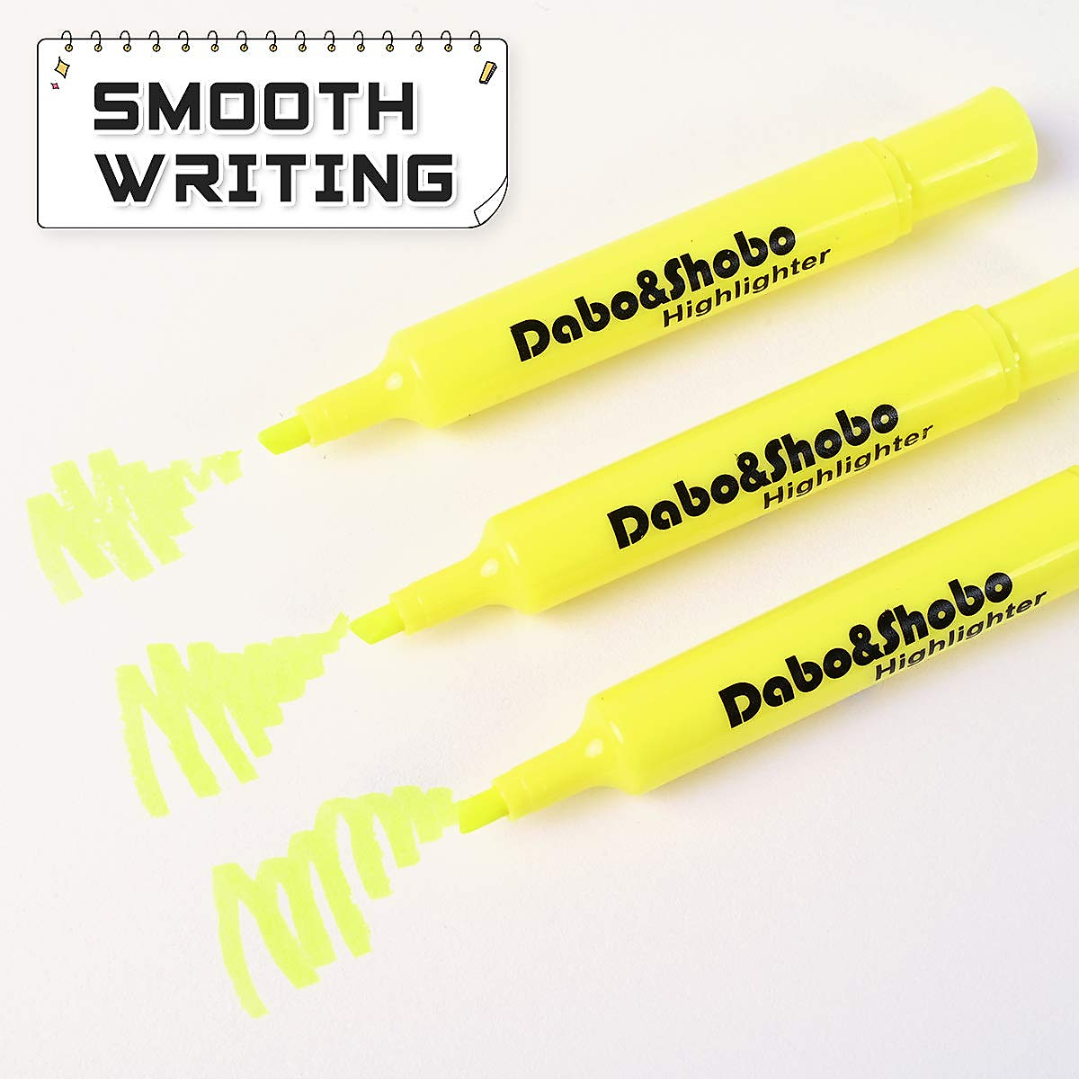 Yellow highlighter, 24 Pack -bright color, chisel tip, for Adults Kids Highlighting in the Home School Office-Short …
