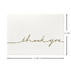 Hallmark Signature Gold Thank You Cards, Gold Script (10 Cards with Envelopes)