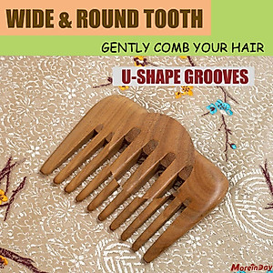 The Moreinday Sandalwood Wide Tooth Hair Comb for Women and Men