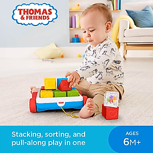 Fisher-Price Pull-Along Activity Blocks, Toy Wagon for Babies