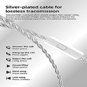 KZ x HBB DQ6S in-Ear Monitors Made for Music Lovers Wired Headset/Headphones Detachable Earphone HiFi Noise-canceling Earbuds (Gray (Without mic))